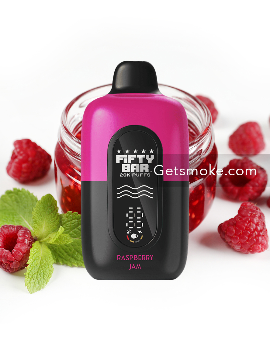 Raspberry Jam Fifty Bar Black Series | Disposable Vape | Get Smoke